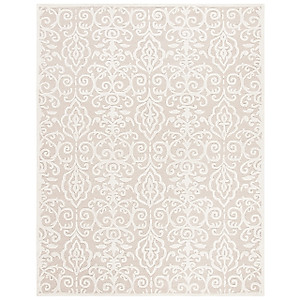 MARTHA STEWART x SAFAVIEH 10' x 14' Whetstone Grey MSR4324A Handmade Marais Scroll Wool Living Room Dining Bedroom Area Rug