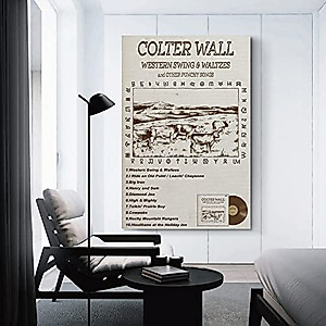 Western Swing & Waltzes And Other Punchy Songs Colter Wall Posters for Room Aesthetic 90s Music Cover Poster Canvas Wall Art Canvas Poster Bedroom Decoration Landscape Office Valentine's Birthday Gift