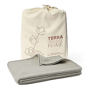 100% Organic Cotton Blanket Full/Queen| Herringbone Weave Throw Blankets |Light Weight and Breathable |Cozy and Soft Throw |GOTS Certified Thermal Blanket |Sand Full/Queen Size Blanket|90 x 92 in…