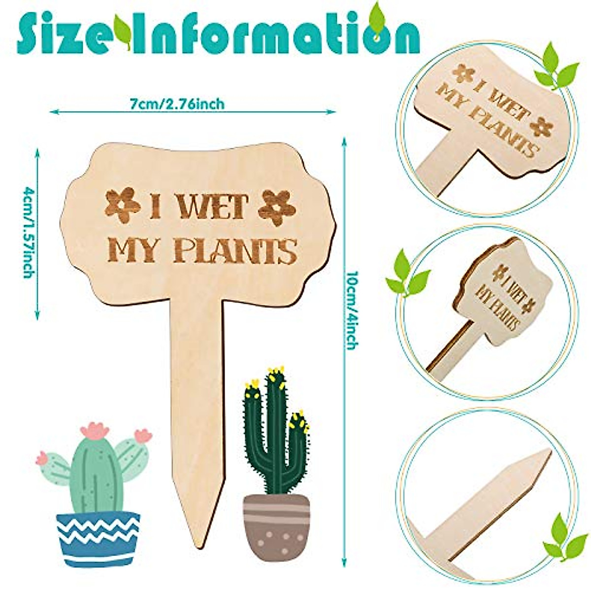 Funny Plant Markers - Wooden Garden Labels for Vegetables & Flowers