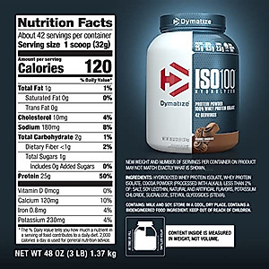 Dymatize ISO100 Hydrolyzed Protein Powder, 100% Whey Isolate Protein, 25g of Protein, 5.5g BCAAs, Gluten Free, Fast Absorbing, Easy Digesting, Gourmet Chocolate, 3 Pound