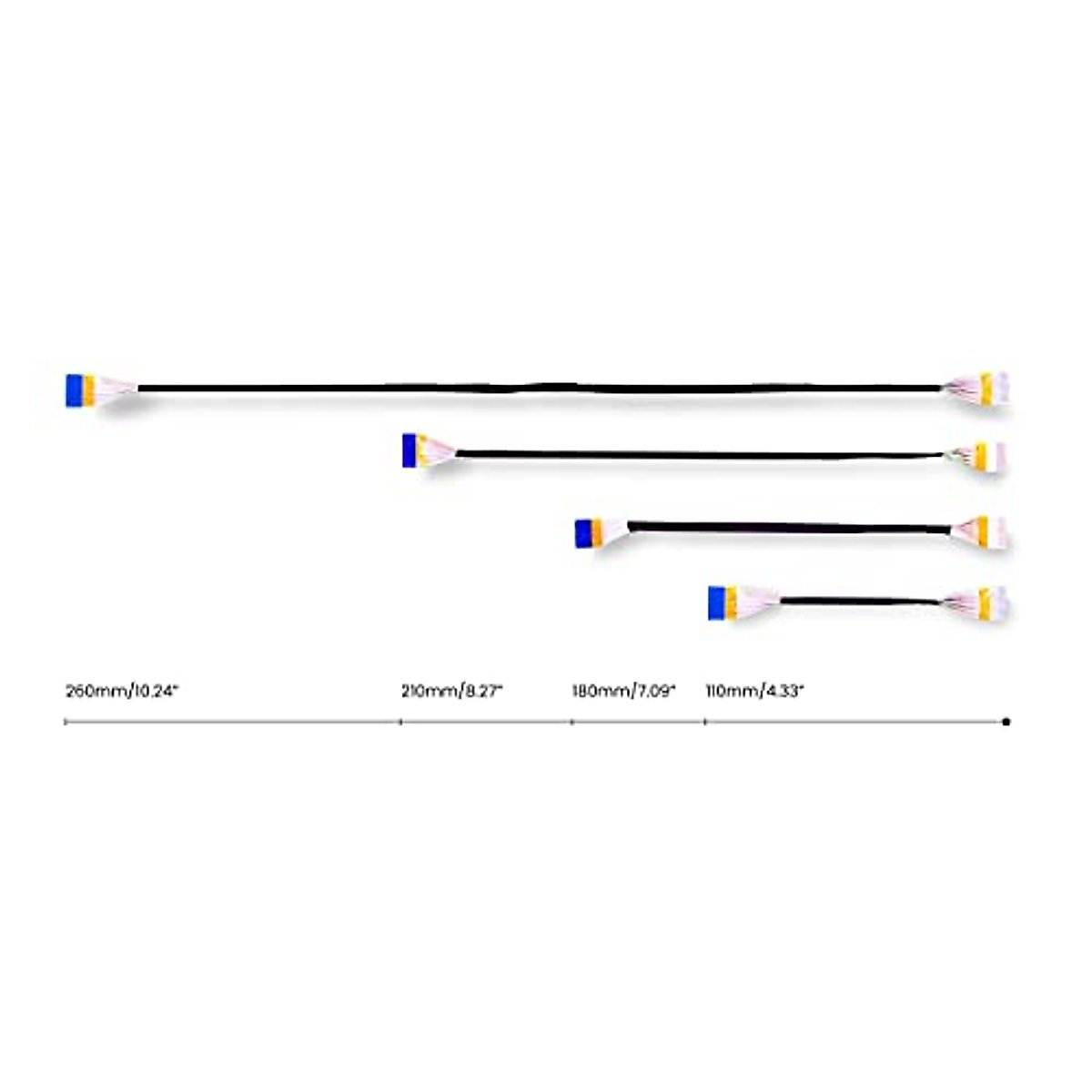 4 Pack Raspberry Pi Camera and Display Cable, 15 Pin Round Flexible CSI Cable, 110mm/4.33in, for Raspberry Pi 3B+, 3B, 2B
