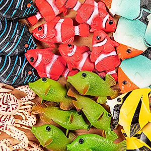 Terra by Battat – Toy Tropical Fish & Crabs – 60 Mini Figures in 12 Realistic Designs – Tropical Sea Animals in Storage Tube – Realistic Figurines for Sensory Bin – Tropical Fish World – 3 Years +