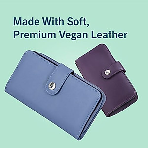 Nautica Womens - Be Shore Vegan Leather RFID Wallet - Zip Around Clutch Large Slim Phone Case and Multi-Card Organizer (Black (Buff))