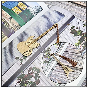 4pcs Bookmark Guitar Shape Tassel Creative Bookmark for Sheet Music Decoration Page Marker Art Craft Decor Page Marker Holder Gift for Student Teacher Reader