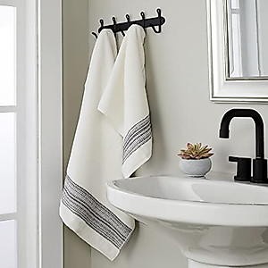 SKL Home by Saturday Knight Ltd. Geo Stripe Hand Towel Set, White 2 Count