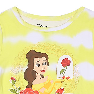 Disney Beauty and The Beast Belle Girls Short Sleeve T-Shirt for Toddler and Big Kids Yellow
