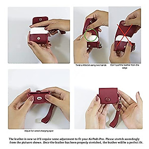 [New] The Tanned Cow- Apple AirPods 1,2 [New 2022 Model] pro Classic Cute Leather case Cover Protective Skin with Key Chain Strap for Men Women, Support Wireless Charging (Black)