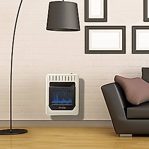 ProCom Heating ML200TBG Propane Gas Blue Flame Space Heater with Thermostat Control for Living Room, BedRoom, Home Office Use, 20000 BTU, Heats Up to 950 Square Feet, White