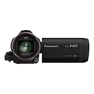 Panasonic Full HD Video Camera Camcorder HC-V770, 20X Optical Zoom, 1/2.3-Inch BSI Sensor, HDR Capture, Wi-Fi Smartphone Multi Scene Video Recording (Black)