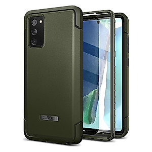 SURITCH for Samsung Galaxy Note 20 Case (Only) 6.7-inch, [2 Front Frames][Built-in Screen Protector] Full Body Protective Rugged Heavy Duty Shockproof Phone Cover -(Green)