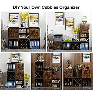 TQVAI DIY Cube Storage Organizer, Wooden Stackable Cubes Bin for Bedroom, Home and Office, 15.67W x 15.67D x 15.67H, General Cube