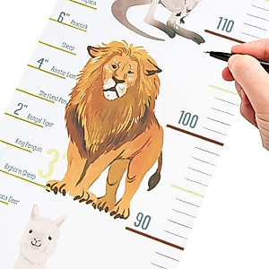 Decu Educational Height Chart Animal-Comparison Hanging Growth Chart for Kids' Bedroom Decor