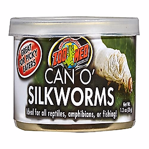 Zoo Med Can O' Silkworms Bearded Dragon Food, 1.2 oz.