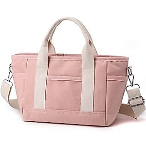 Canvas Tote Bag Small Crossbody Bag For Women Hobo Shoulder Handbags Purses Cute pink