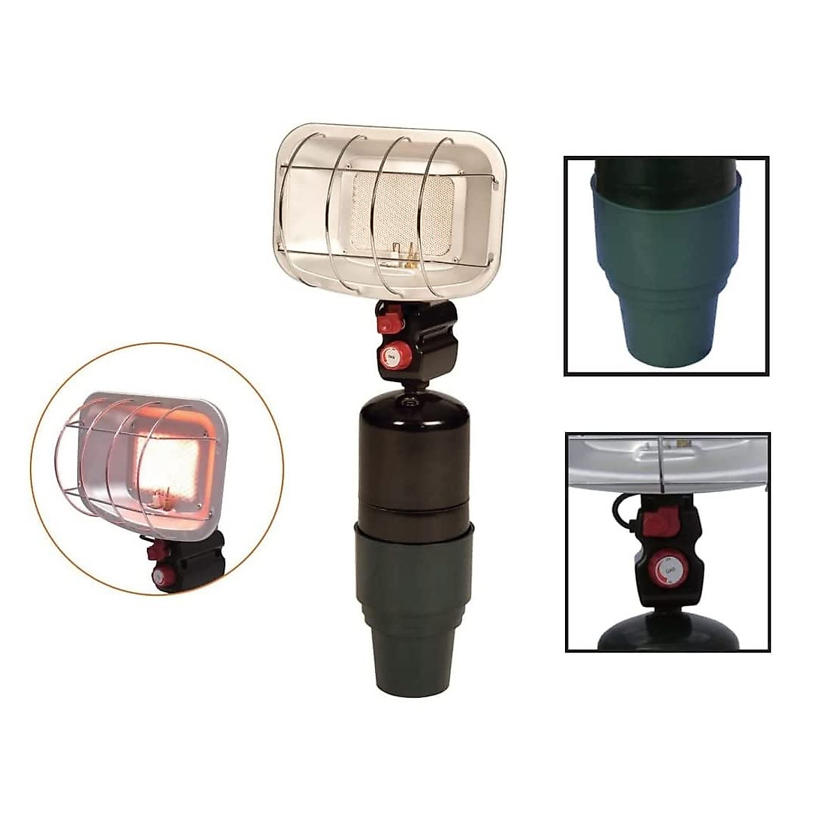 Propane Heater for Golf Cart with Cup Holder Adapter, Stand Base & Piezo Igniter Outdoor Use
