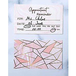 RXBC2011 Appointment Reminder Cards Marble pink and gold Pack of 100