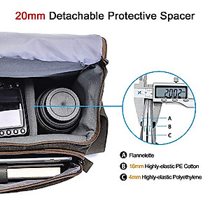 CADeN Camera Bag Case Canvas Leather Trim Compatible for Nikon, Canon, Sony SLR/DSLR Mirrorless Camera and Lenses Waterproof, Camera Shoulder Messenger Bag (Large 1.0 Brown)