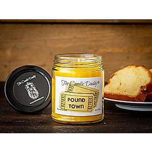 One Ticket to Pound Town - Lemon Pound Cake Scented - Funny 6 oz Jar Candle- 40 Hour Burn Time. Great Gift for Him, Him, Boyfriend, Girlfriend, Wife, Husband, BFF Best Friend Anniversary