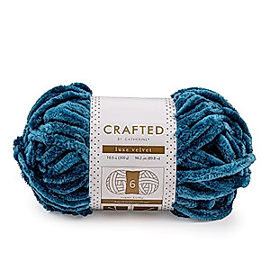 Crafted By Catherine Luxe Velvet Solid Yarn - 4 Pack (98 Yards Each Skein), Dark Teal, Gauge 6 Super Bulky