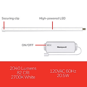 UltraPro 10in. Linkable LED Bright Strips, 6 Pack, 1650 Lumens, 2700K Warm White Light, Low Voltage, Under Cabinet Lighting, Strip Light, Flat Plug, 44415