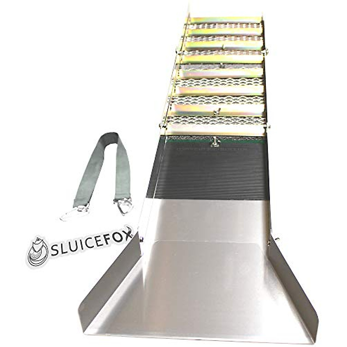 Sluice Box for Gold Mining; 50 inch Gold Prospecting Sluice; Folding Aluminum Sluice Box with Miners Moss; Large Gold Box for Gold Mining and Gold panning kit