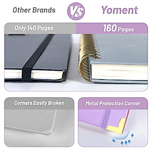 Yoment Lined Spiral Notebook Journal for Work 160 Pages Hardcover Spiral Notebook College Ruled A5 Small Spiral Notebook 5x7 Journaling Notebooks for Writing Note Taking School, Purple