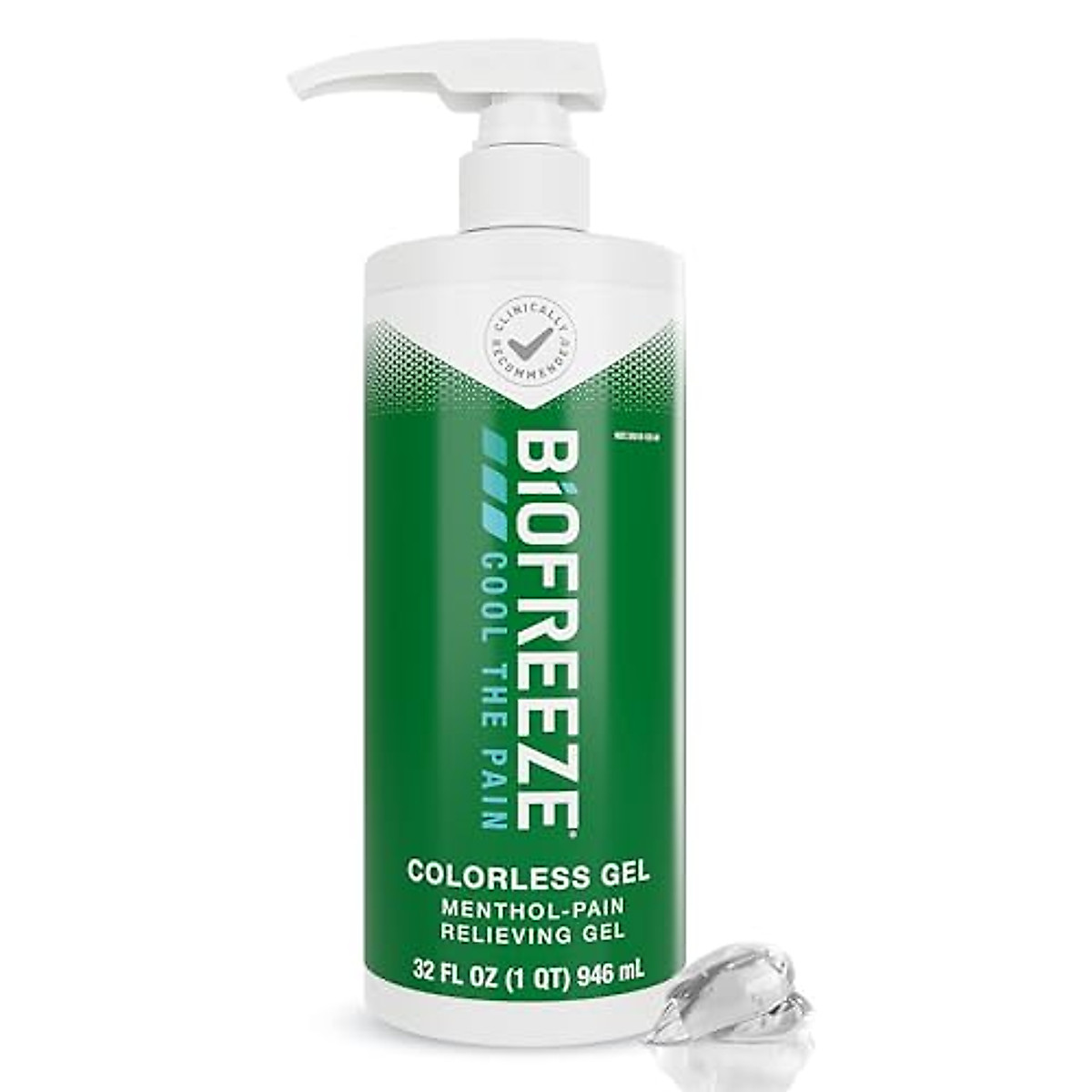 Biofreeze Menthol Pain Relieving Gel 32 FL OZ Bottle With Pump For Pain Relief Associated With Sore Muscles, Arthritis, Simple Backaches, And Joint Pain, Colorless Formula (Packaging May Vary)
