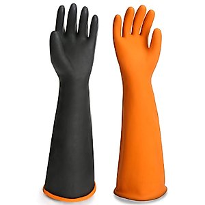 ENPOINT Chemical Resistant Rubber Gloves, Waterproof Heavy Duty Industrial Natural Latex Safety Work Glove Reusable Forearm Protection, Chemical/Mechanical/Oil/Acid/Alkali Resistant, 1 Pair XXL