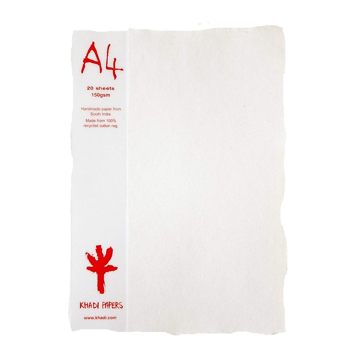 KHADI Paper White RAG (20 Sheets) Packs A4W 150 GSM 8.25" X 11.75"