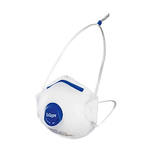 Dräger X-plore 1350 V N95 Particulate Respirator with Exhalation Valve, 10 Pack, Size S/M, NIOSH-Certified, Disposable Dust Mask, Adjustable Head Harness, Low Breathing Resistance