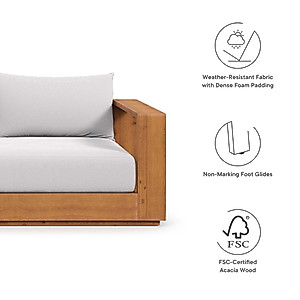 Modway Tahoe Sofas, Natural Light Gray