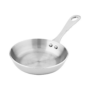 Restaurantware 4 Inch Mini Frying Pan 1 Round Egg Pan - With Handle Dishwasher Safe Silver Stainless Steel Small Frying Pan Hanging Hole For Scrambles Appetizers Or Desserts