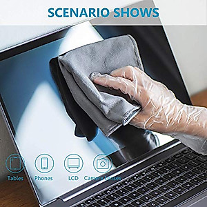 ZHIDIAN Screens Cleaning Microfiber Suede Cloth, 8Pack Streak Free Lint Free Large Rag for TV, Computer, Camera Lenses, Eyeglasses, Phones, Electronics Devices & All Delicate Surface, 12x12in