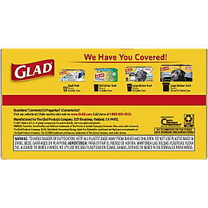 GLAD Tall Quick-Tie Trash Bags, 13 Gallon White Trash Bags for Tall Kitchen Trash Can, 80 Count - Packaging May Vary