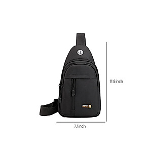 Crossbody Sling Bag for Men Shoulder Backpack Chest Bags for Hiking Camping Outdoor Trip Daypack with Earphone Hole