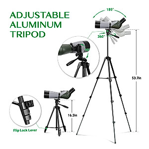 AOMEKIE Spotting Scope with Tripod Phone Adapter HD Dual Focus Long Range Spotting Scope for Target Shooting Waterproof Fogproof for Bird Watching Archery with Carrying Bag