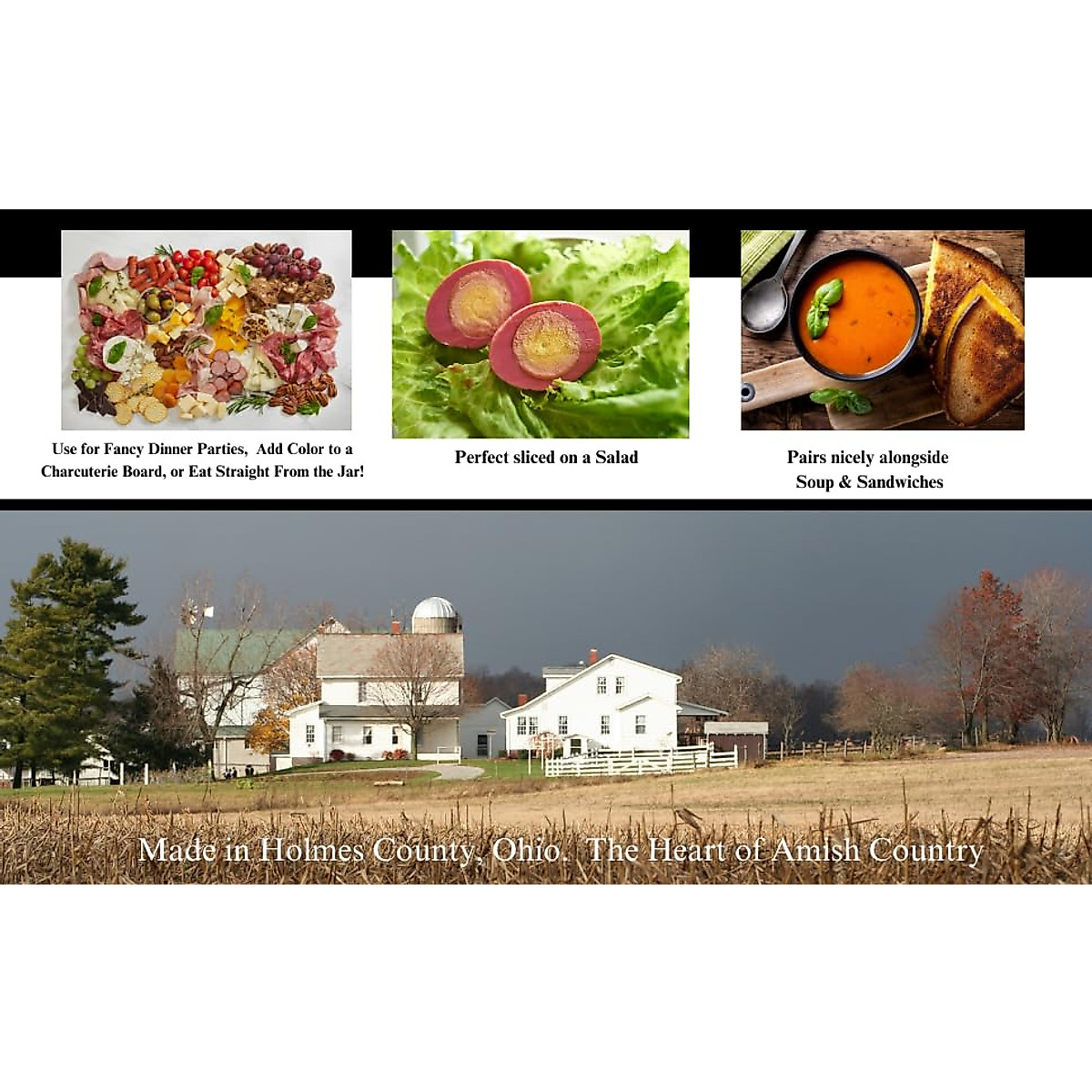 Amish Valley Products Pickled Eggs in Beet Juice Quart Glass Jar (1 Quart Jar - 32 oz)