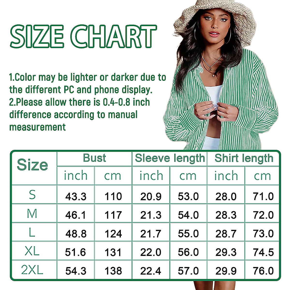 Diosun Womens Striped Button Down Shirts Classic Long Sleeve Stylish Collared Office Work Blouses Tops (Medium, Red)