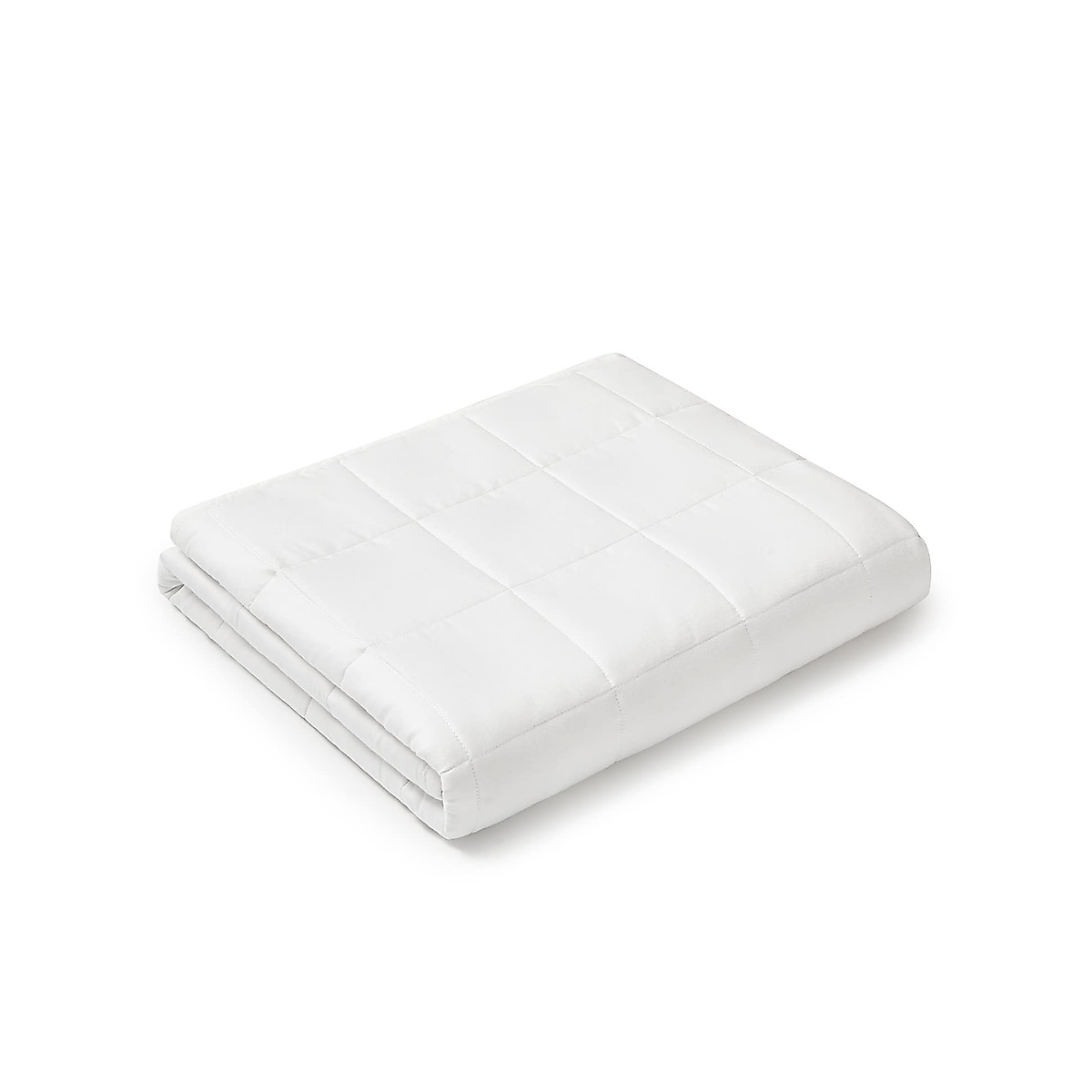 YnM Cooling Weighted Blanket —Oeko-Tex Certified Material with Premium Glass Beads (White, 60''x80'' 15lbs), Suit for One Person(~140lb) Use on Queen/King Bed