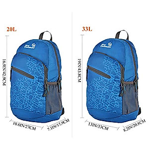 Outlander Packable Handy Lightweight Travel Hiking Backpack Daypack-Dark Blue