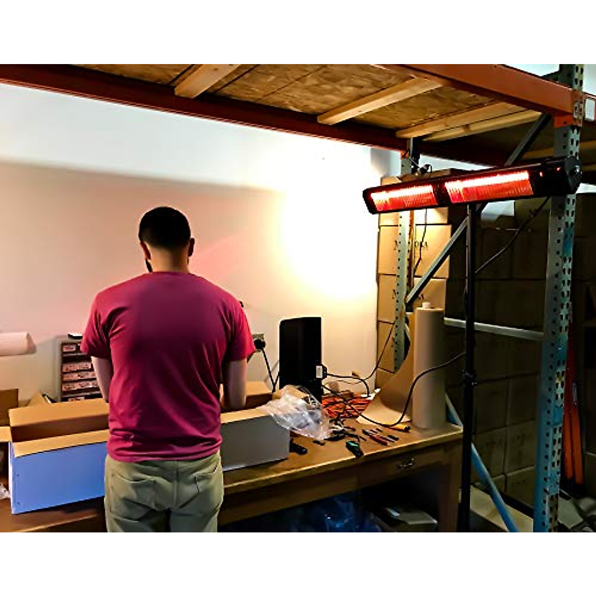 Sunwave 3000 Watt Infrared Patio Heater Tungsten Ultra Quartz Low Glare with Remote control and 3 power levels, 11,028 BTU Max output By Muskoka Lifestyle Products USA (Black)