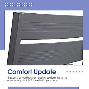 Soleil Jardin Outdoor Bar Stools Set of 4 All-Weather Aluminum Barstools Bar Height Patio Chairs with Cushions for Backyard Balcony Pool, Dark-Grey