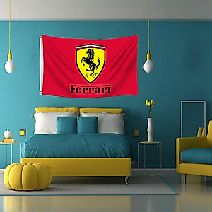 AMAKKFY Ferrari Racing Flag Wall Banner Tapestry for Garage Dorm Man Cave Room College Decor
