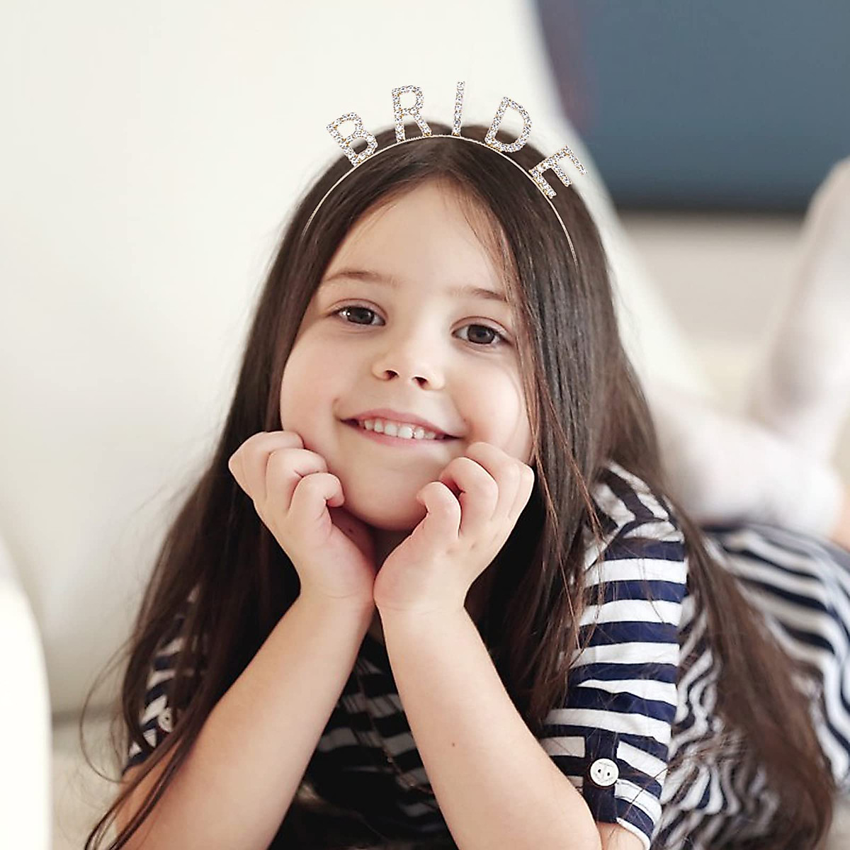 KALIONE Bride Headband Bride Crown, Rhinestone Crown Headband for Women,Elegant Crown Head Bands, Bridal Headband for Bachelorette Party Headbands(Rose Red)