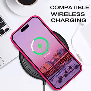 BENTOBEN for iPhone 14 Pro Max Case, Soft Silicone Gel Rubber Bumper Microfiber Lining Hard Back Shockproof Protective Phone Cover for iPhone 14 Pro Max 6.7", Hot Pink