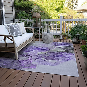 Addison Rugs Chantille ACN520 Purple 2'6" x 3'10 Indoor Outdoor Area Rug, Stain Resistant, Machine Washable, Non Shedding, Bedroom, Living Room, Dining Room, Kitchen Rug