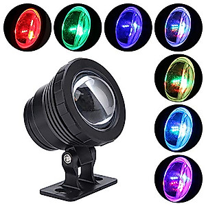 LIYJTK Underwater lamp,RGB LED Underwater Light Waterproof Multi-Color for Outdoor Garden Spotlight Landscape Fountain(10W Black)