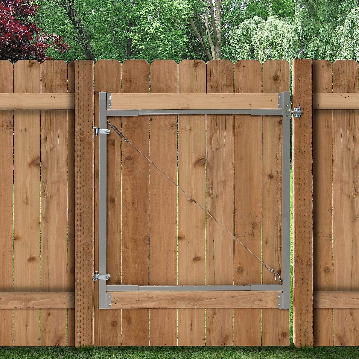 Adjust-A-Gate Steel Frame Anti Sag Impervious to Fade & Rust Adjustable Gate Building Kit with Patented Truss Cable System & Telescoping Bars, 2 Pack
