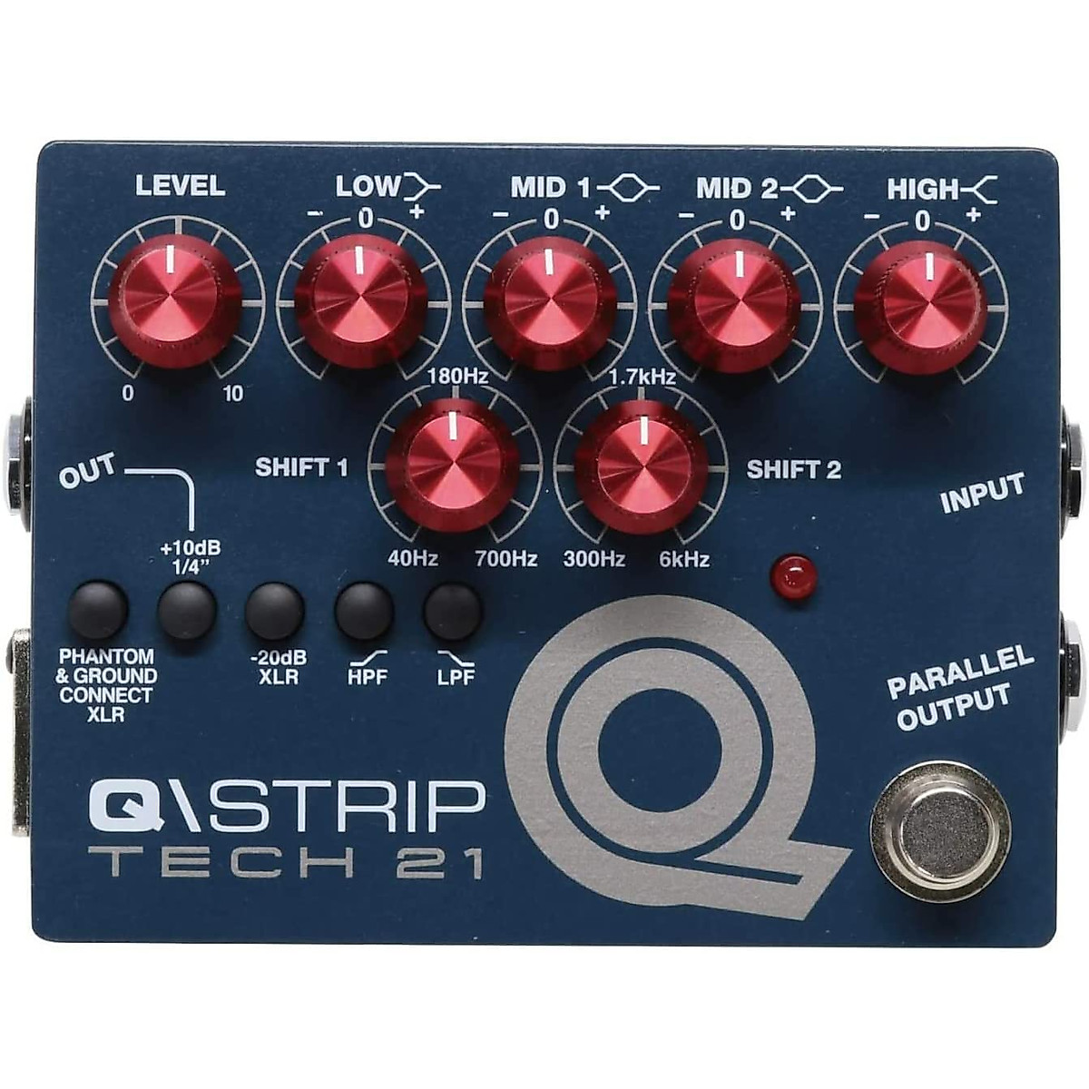 Tech 21 Q-Strip EQ and Preamp Pedal Bundle with 2 Patch Cables and 9V Power Supply